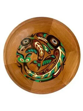 Art | Canadian Indigenous Art Charger Plate Native American Western Red ...